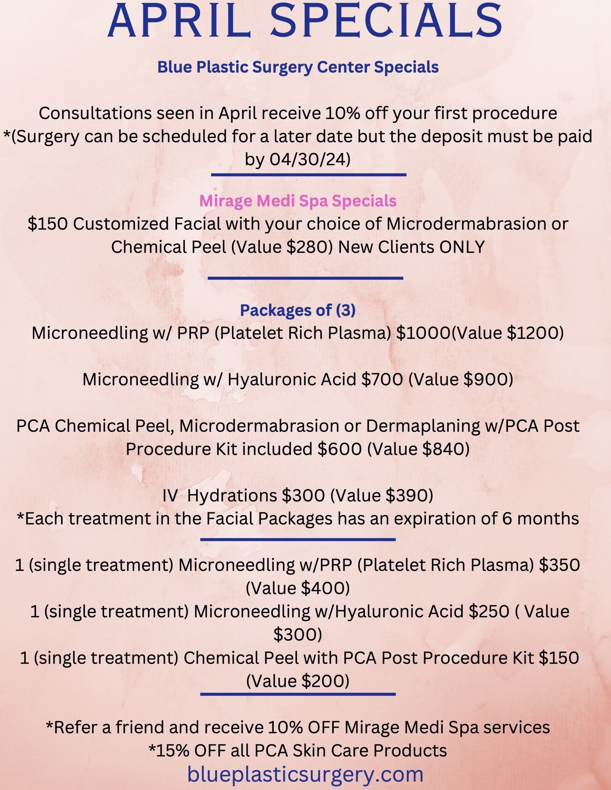 Promotions - Blue Plastic Surgery - Mooresville, NC